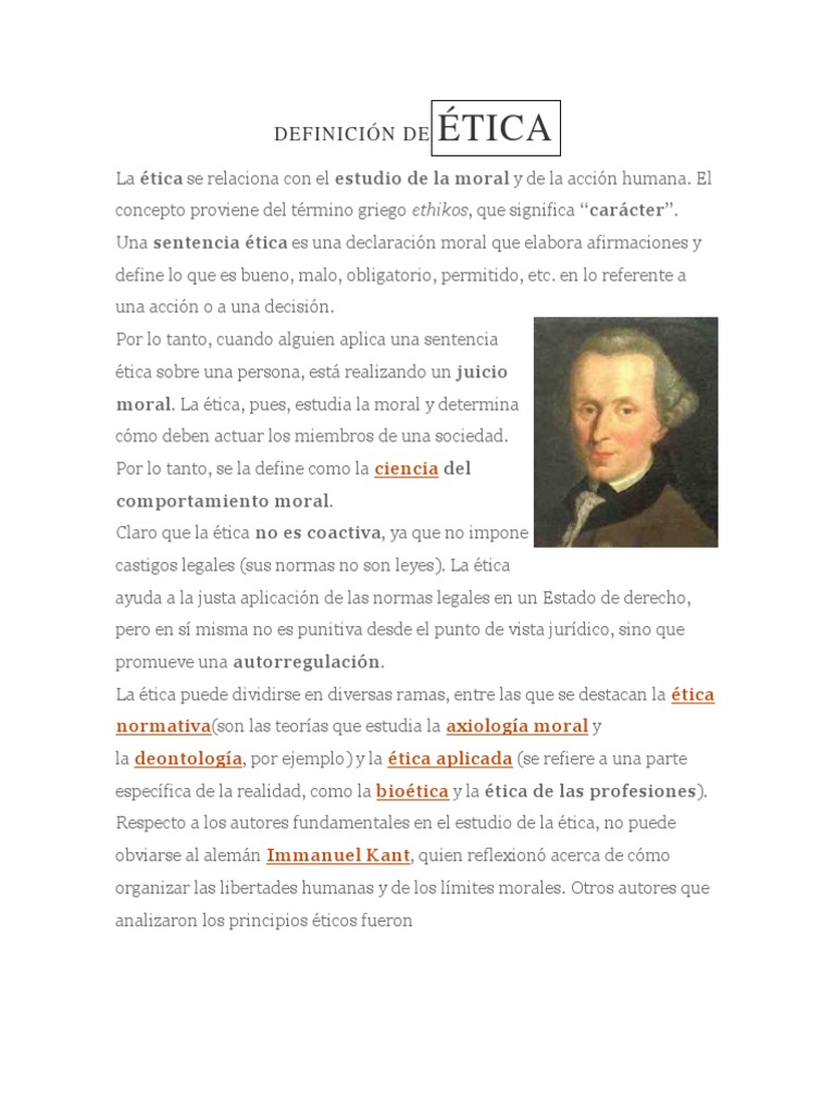Definición de Ética | PDF | Moralidad | Teorías filosóficas
