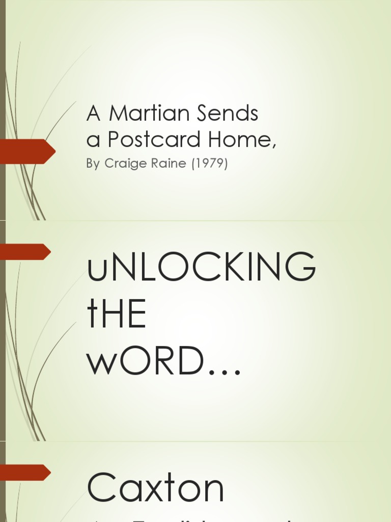 Martian Postcard: A Poetic Exploration | PDF | General Fiction