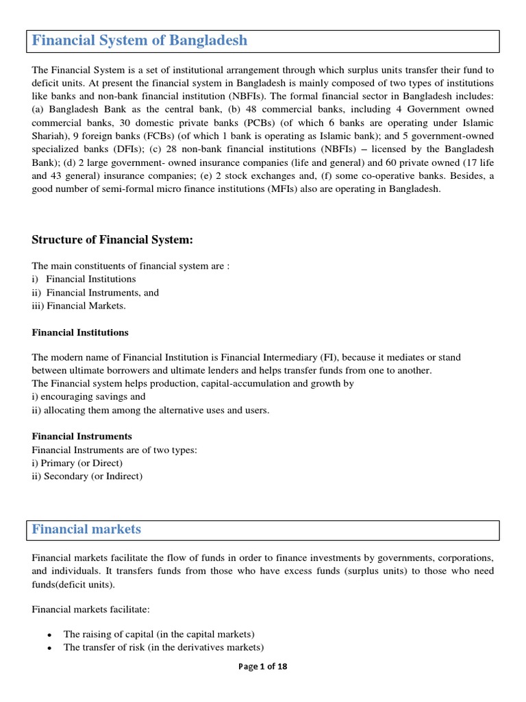 Structure of Financial System | PDF | Financial Markets | Securities ...