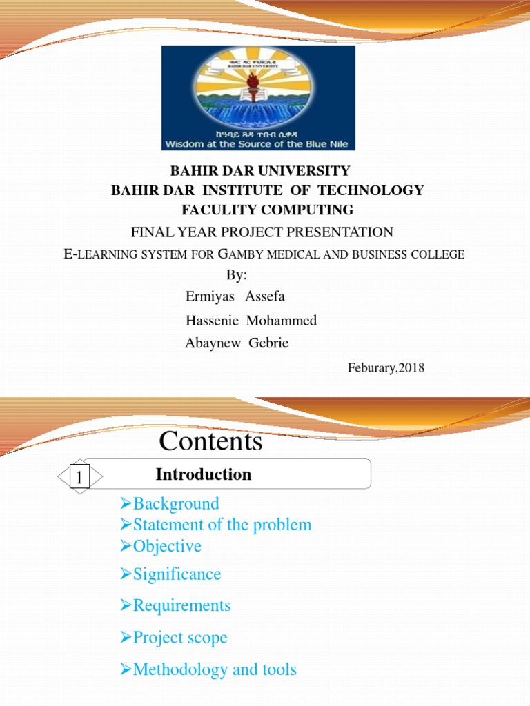 Bahir Dar University Bahir Dar Institute of Technology Faculity Computing | Download Free PDF ...