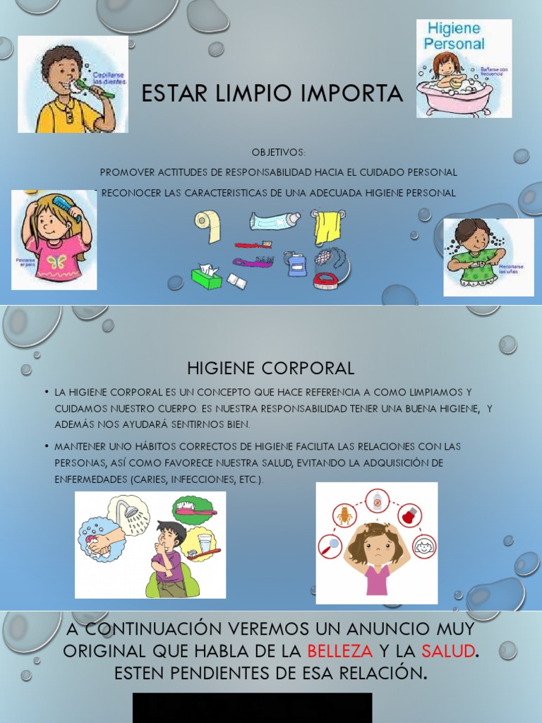 Estar Limpio Importa | PDF | Higiene | Bienestar