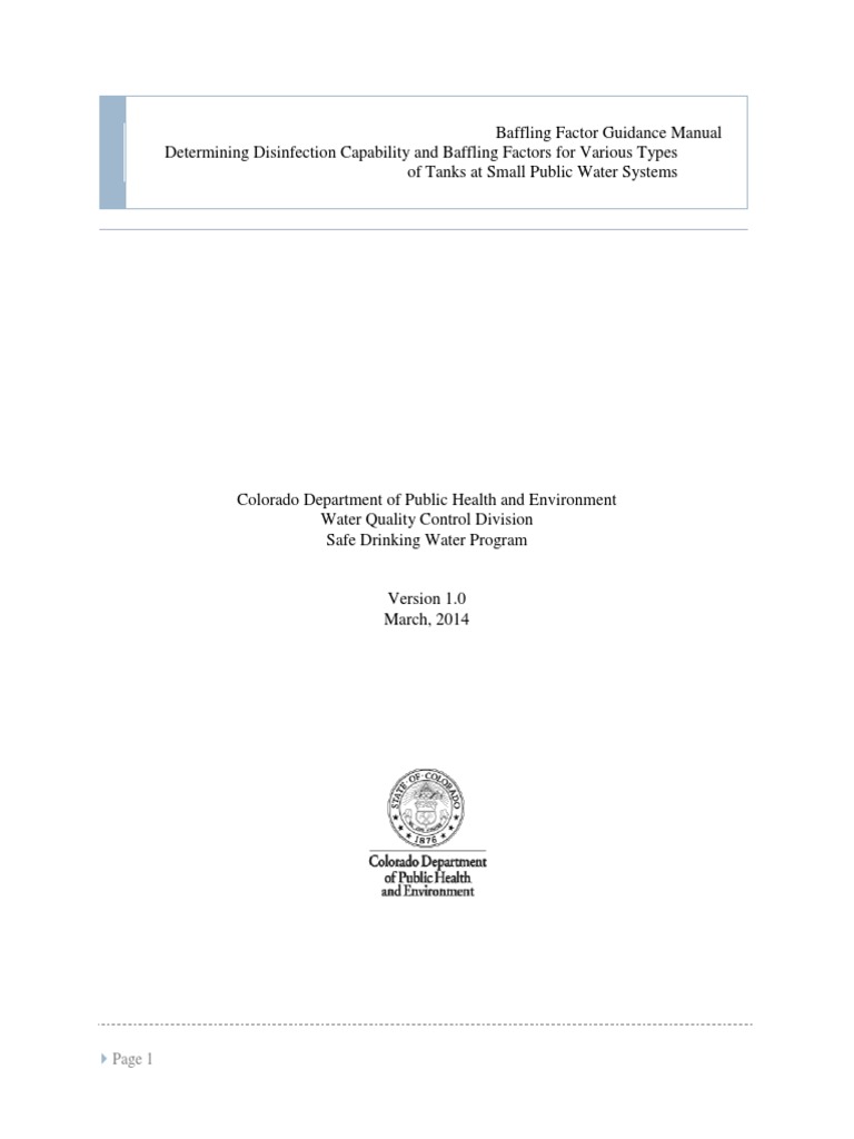 CDPHE Baffling Factor Guidance Manual PDF | PDF | Drinking Water ...