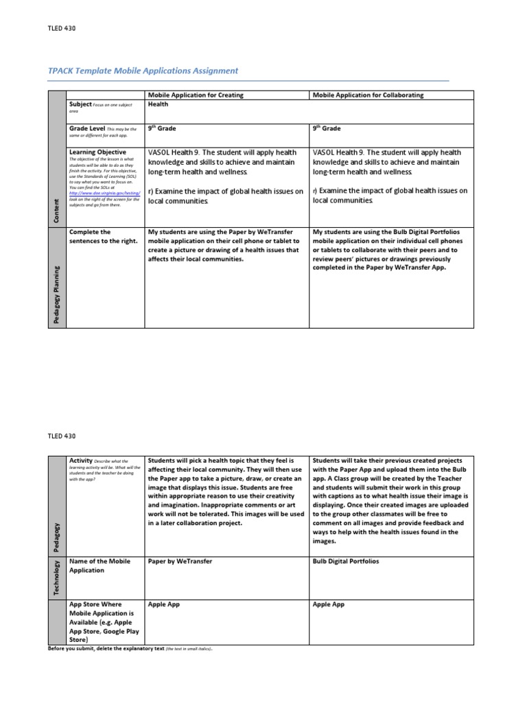 Tpack App Review Template Spring 2019 2 | Download Free PDF | Mobile ...