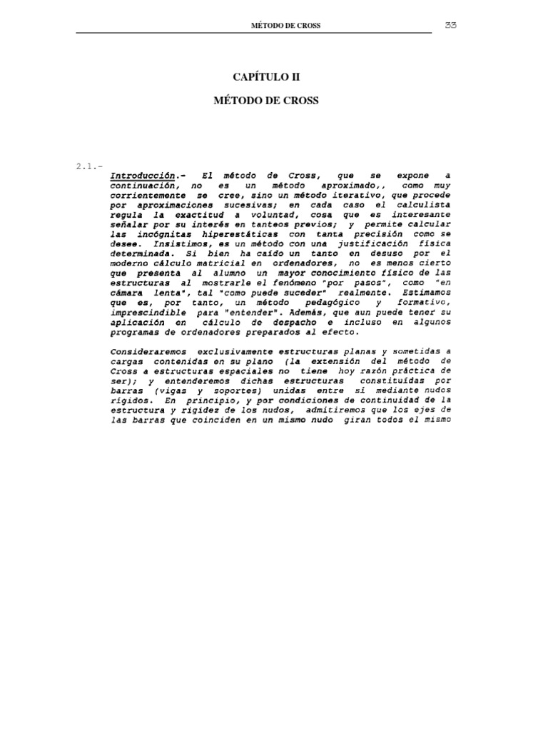Metodo de Cross PDF | PDF | Análisis estructural | Algoritmos