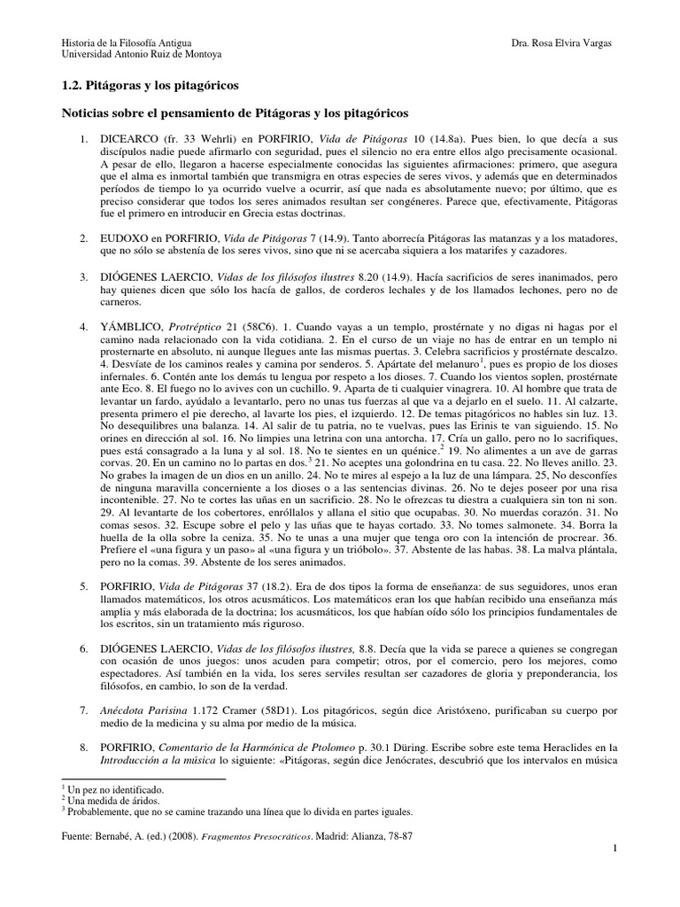 1-2 Pitagoras y Los Pitagoricos | PDF | Pitágoras | Aristóteles