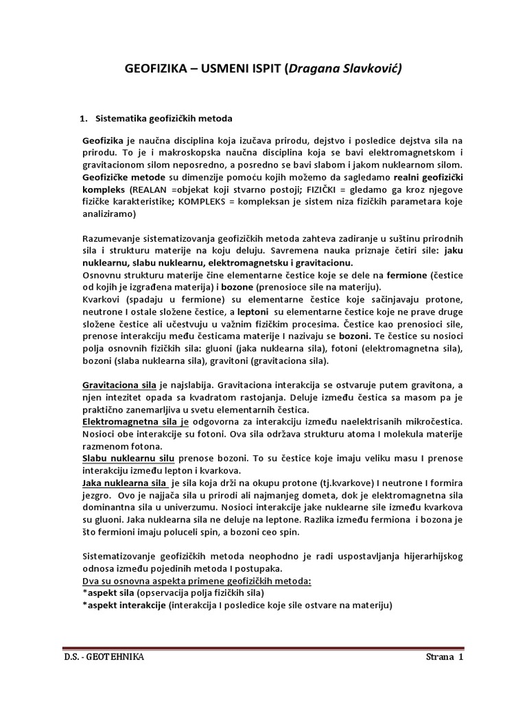 GEOFIZIKA Usmeni Ispit 2 | PDF