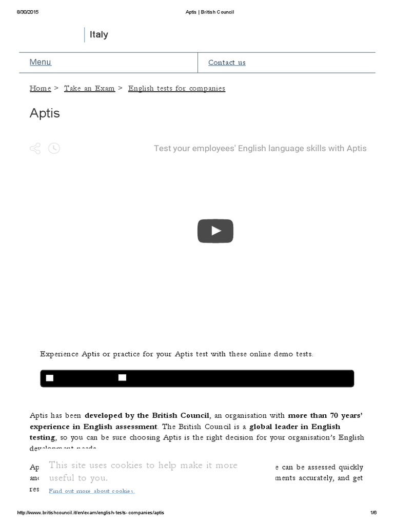 English Test Aptis British Council The Right Test At The Right Time: