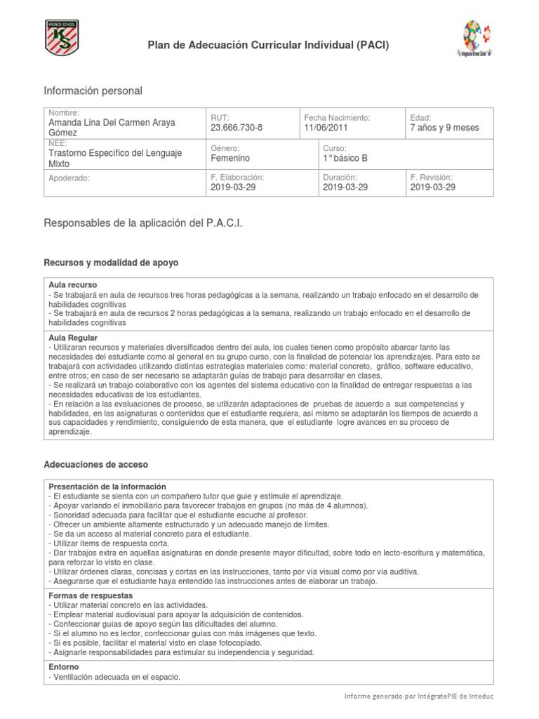 Paci Amanda | PDF | Evaluación | Aprendizaje