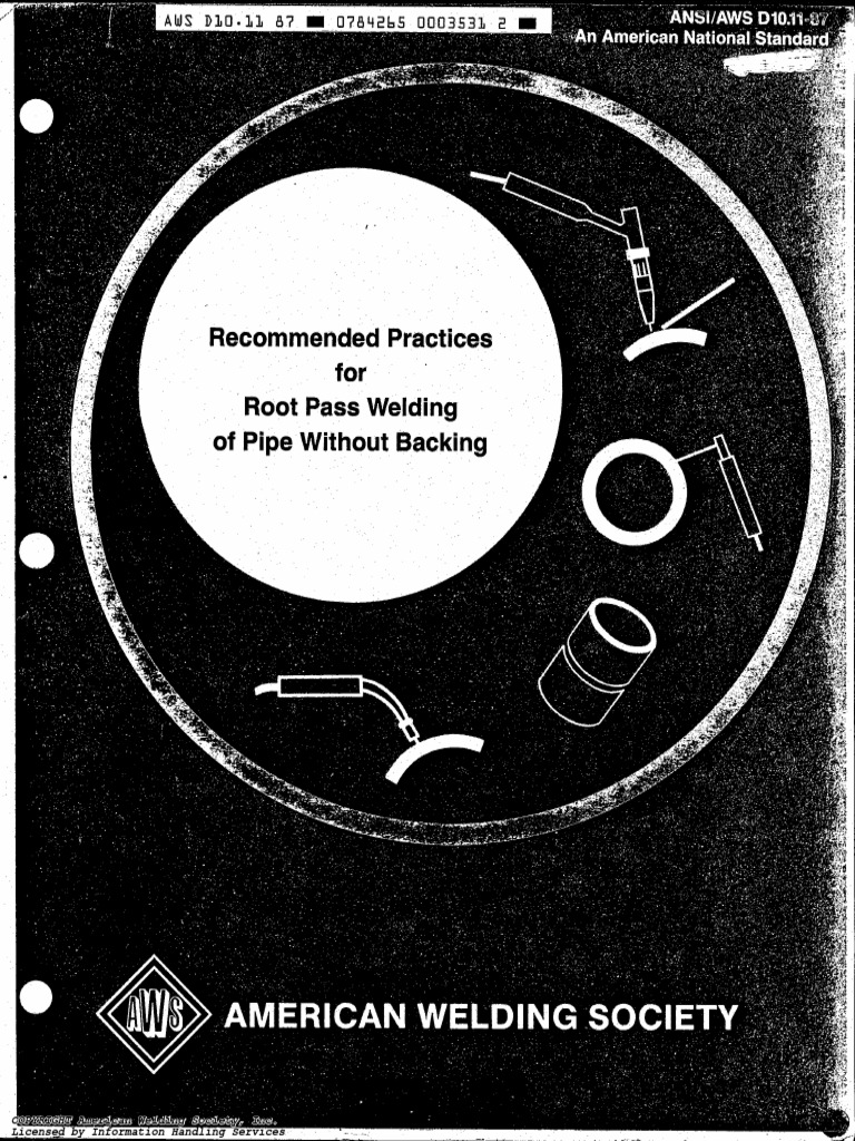 AWS-D10.11-1987 RP For Root Pass Welding of Pipe Without Backing | PDF ...