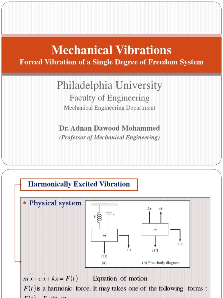 Forced Vibration of SDOF System | PDF | Applied And Interdisciplinary ...