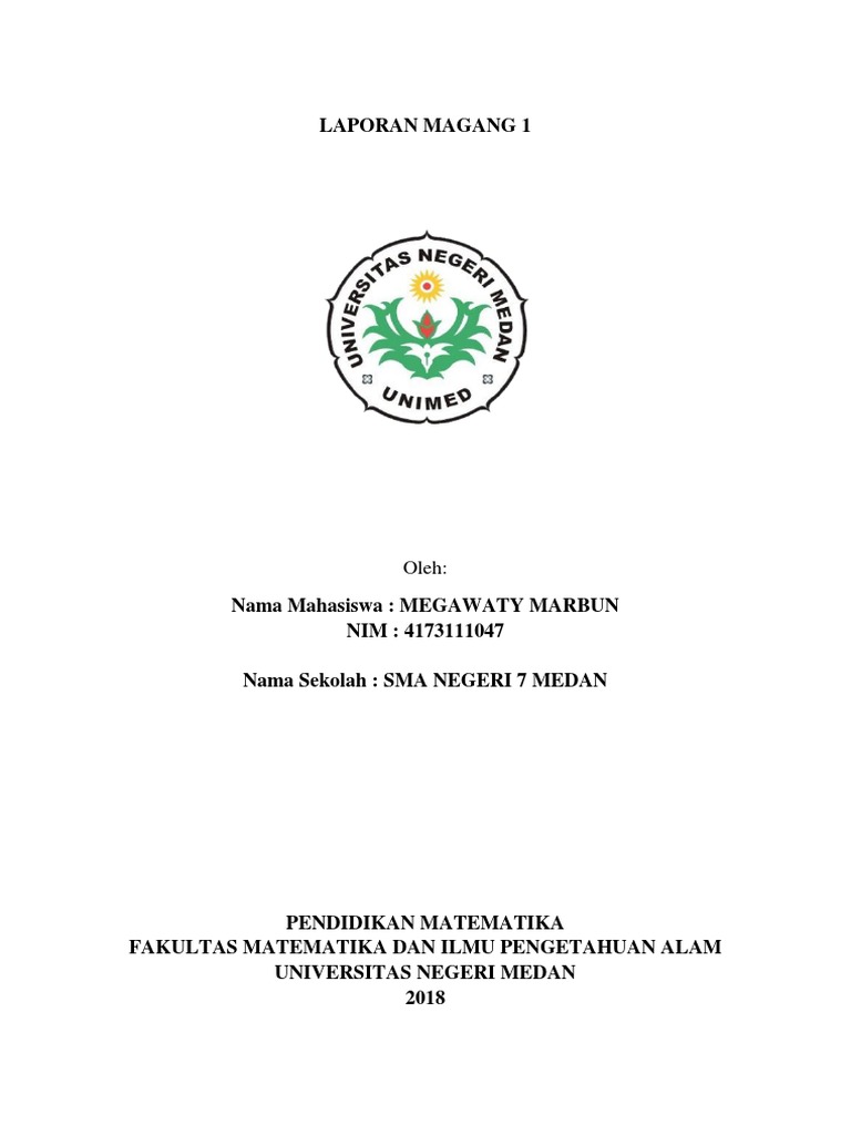 Laporan Magang di SMA Negeri 7 Medan | PDF | Karier & Perkembangan