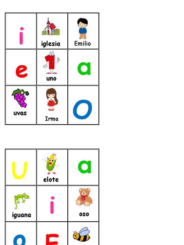 Loteria Vocales | PDF