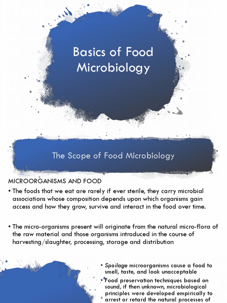 FT749 Food Microbiology Lecture Basics of Food Microbiology | PDF ...