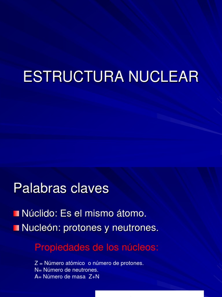 Estructura Nuclear | Isótopo | Desintegración radioactiva