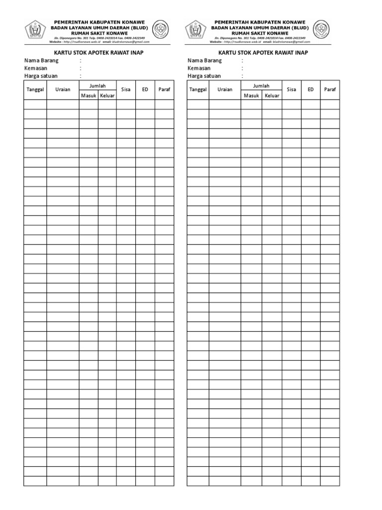 Master Kartu Stok | PDF