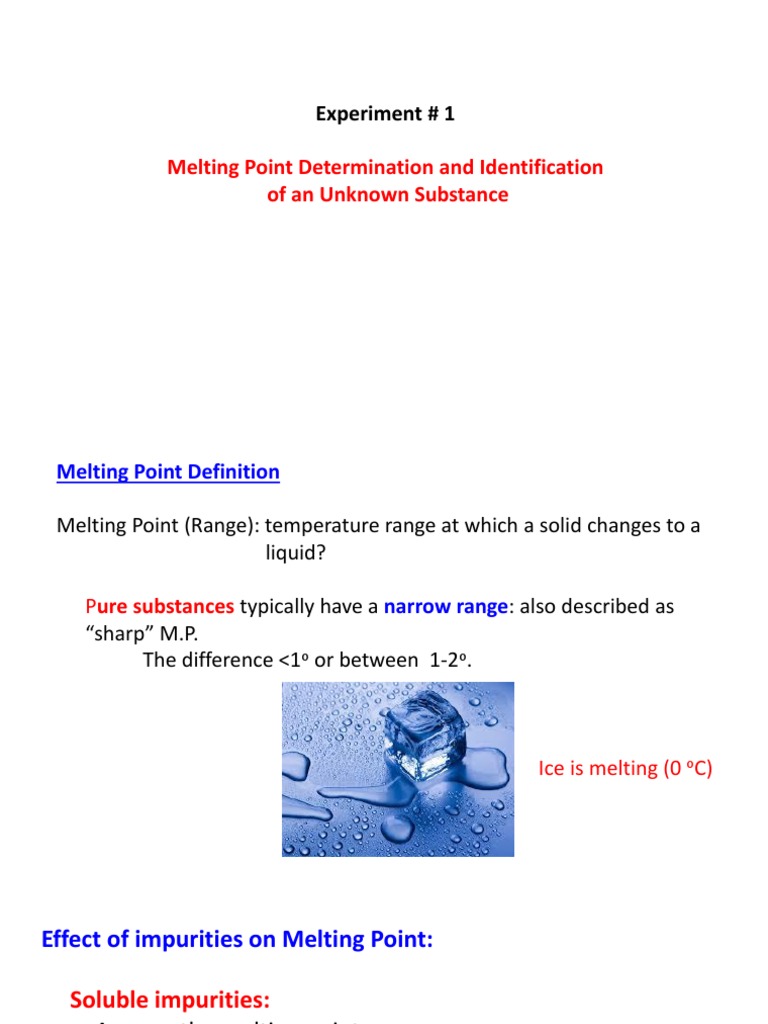 Melting Point Determination | PDF | Melting Point | Chemical Substances