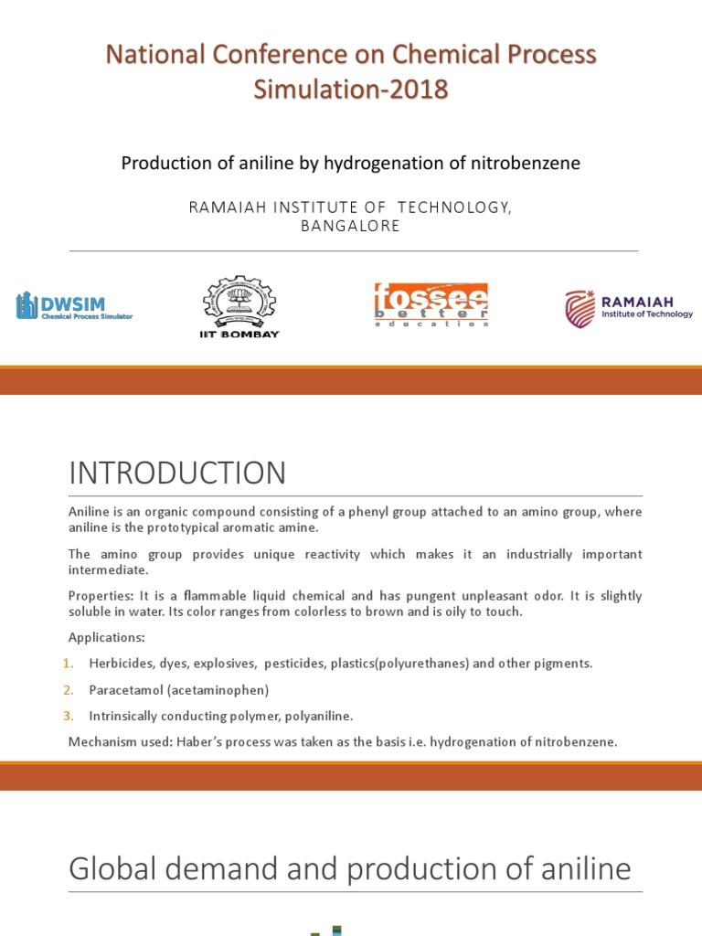 Aniline Production via Nitrobenzene Hydrogenation | PDF | Distillation ...