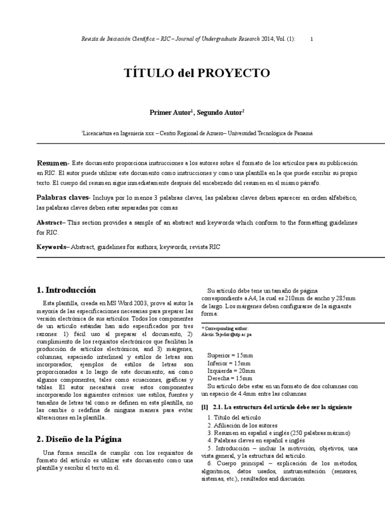 Instrucciones para Formato RIC | PDF | Informática | Science