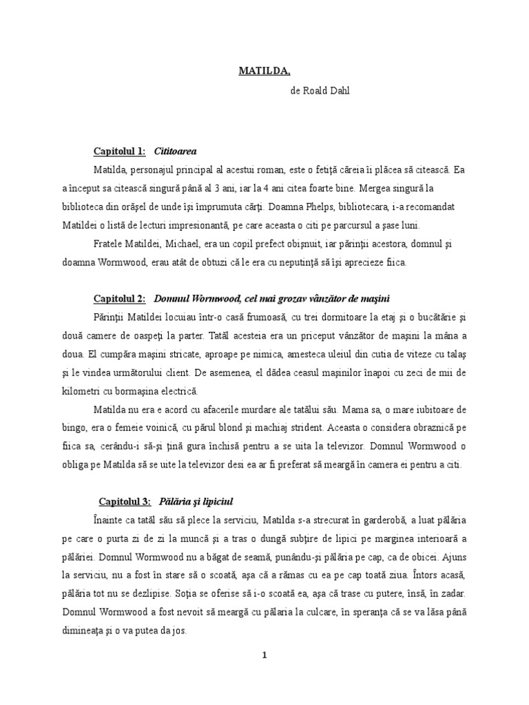 MATILDA Rezumat