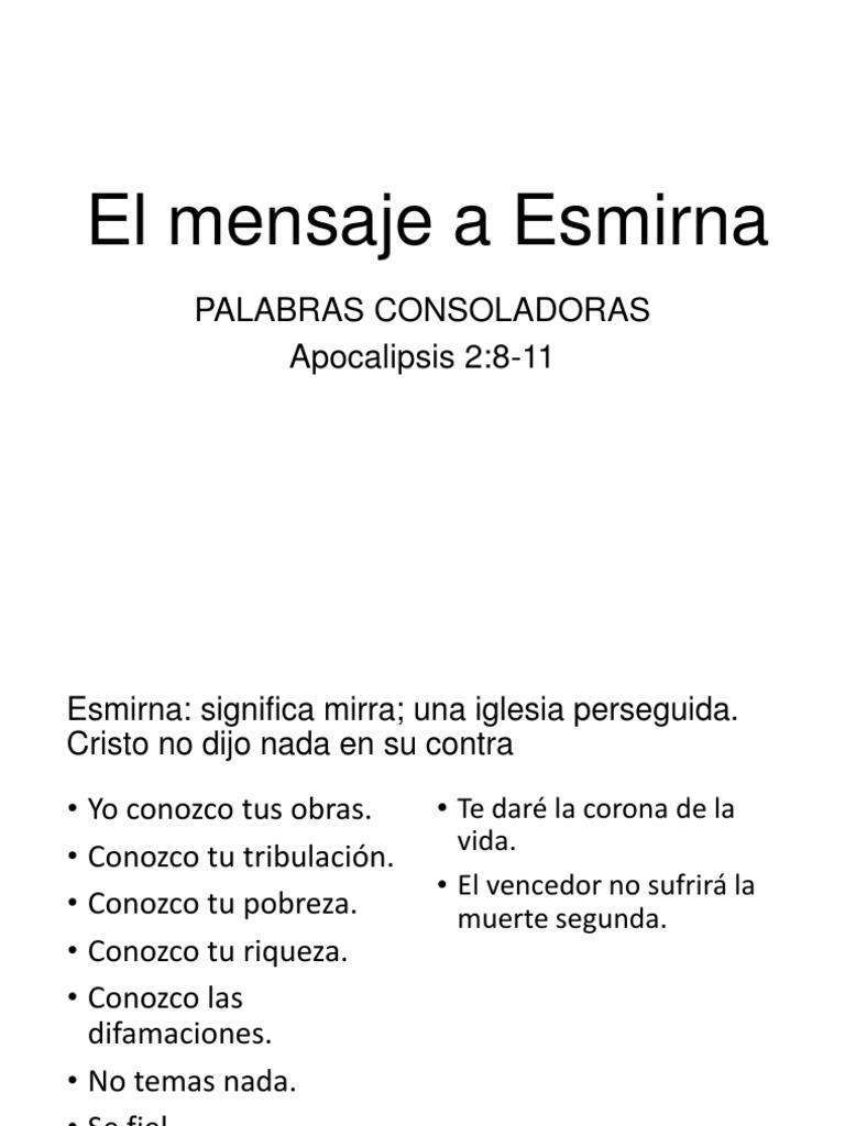 El Mensaje A Esmirna | PDF