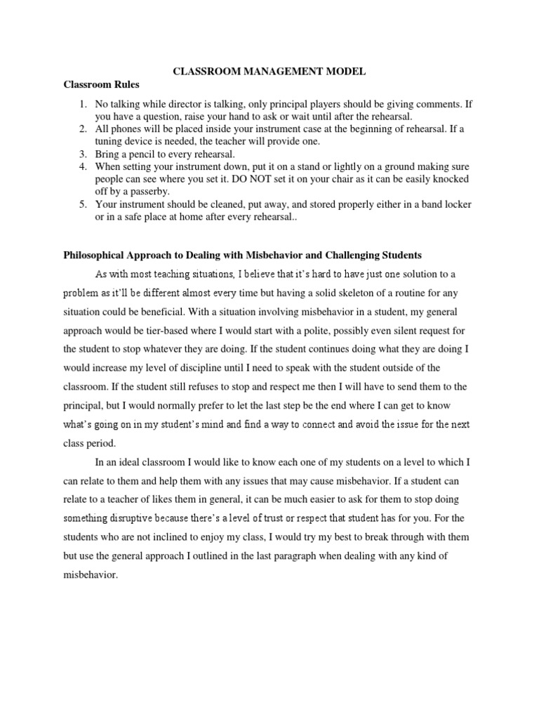 Classroom Management Model | PDF | Classroom Management | Classroom