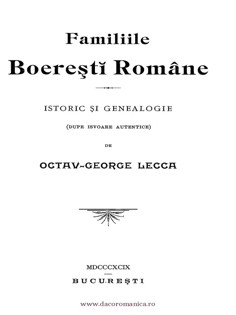 Familiile - Boieresti - Romane - Octav George Leca PDF | PDF