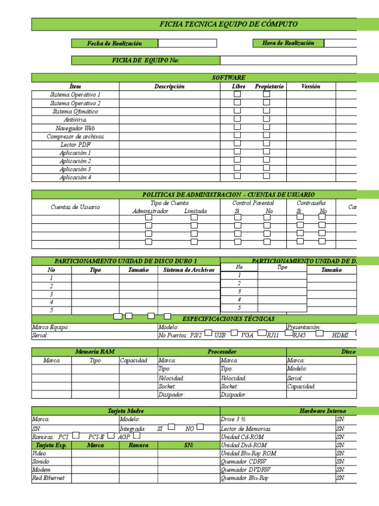 Formato - Ficha Tecnica Computador__xid-452141708_2.xlsx | Hardware de ...