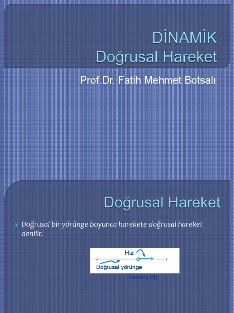 02 Dogrusal Hareket | PDF