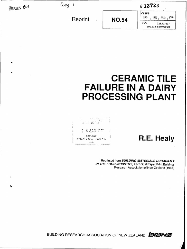 Ceramic Tile Failure in A Dairy Processing Plant | Download Free PDF ...