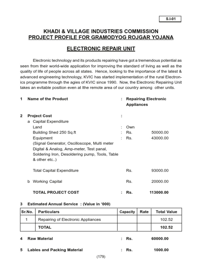 Electronic Repair Unit Project Profile | PDF | Interest | Economies