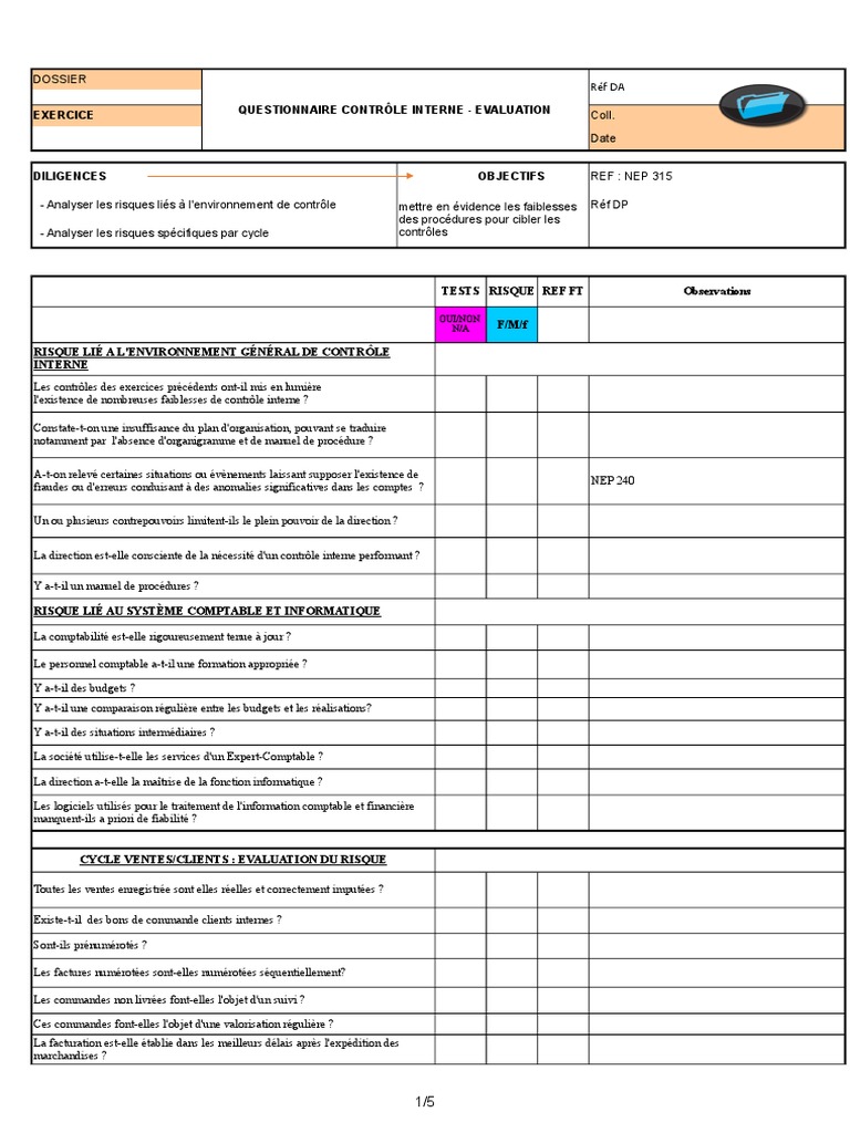 Copie de 6. - Questionnaire - Sur - Le - Controle - Interne | PDF ...