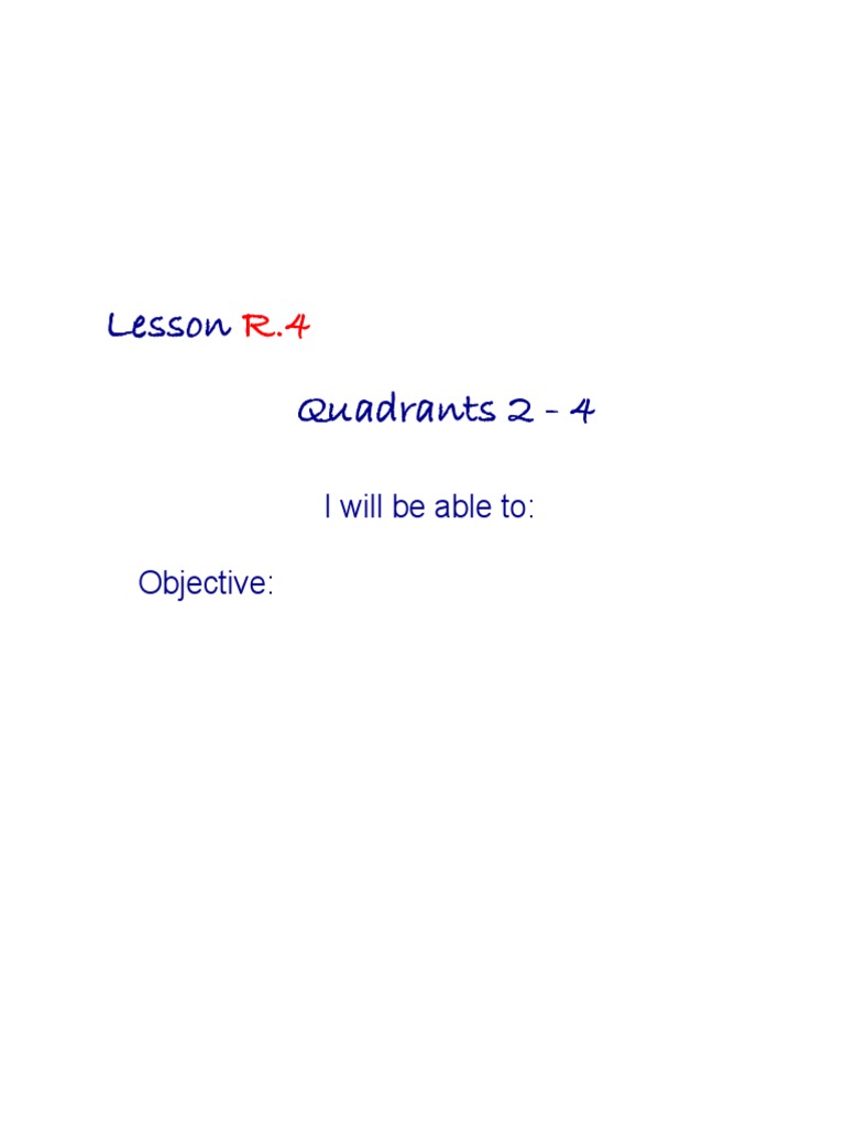 Lesson Quadrants 2 - 4 | PDF | Trigonometric Functions | Sine