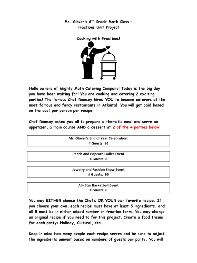 Cookingwithfractionsprojectfinal J | PDF | Recipe | Hors D'oeuvre