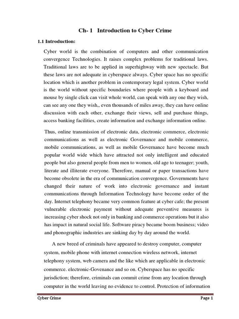 Understanding the Evolving Nature and History of Cyber Crime | PDF ...