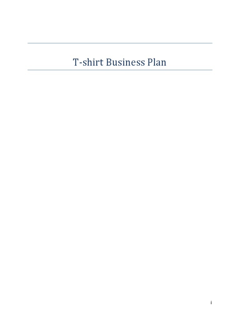 T-Shirt Business Plan | Download Free PDF | Fashion | Retail
