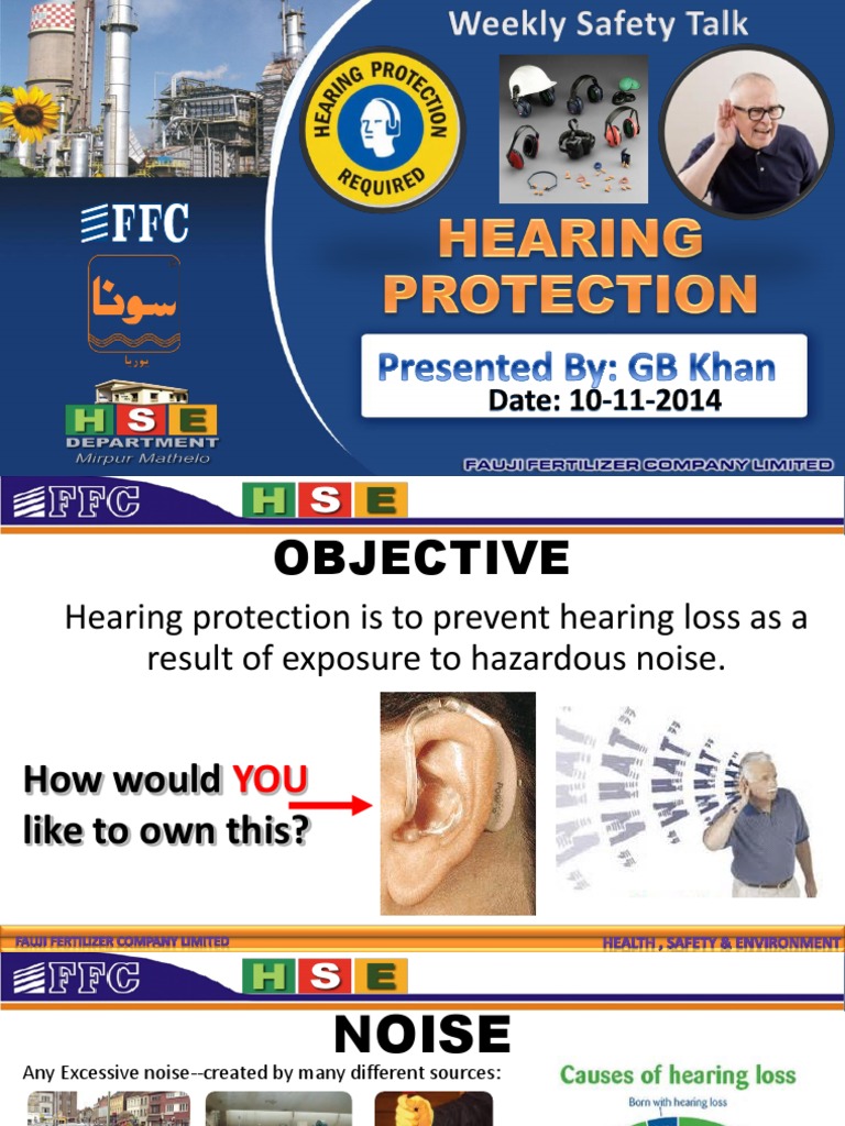 Hearing Protection Safety Talk | PDF | Noise | Hearing Loss