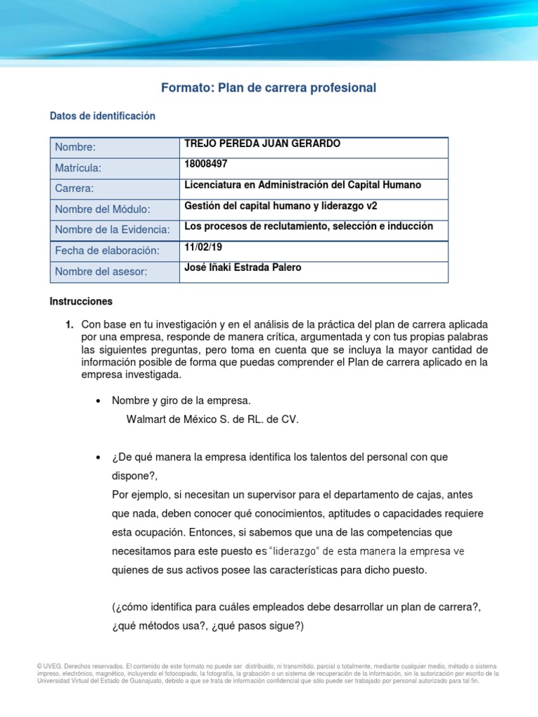Plan de Carrera | PDF | Información | Gestión de recursos humanos