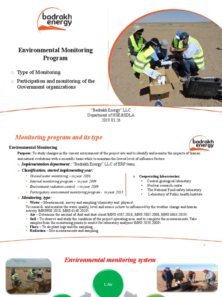 Experience of Environmental Monitoring For Energy Resources - Badrakh ...