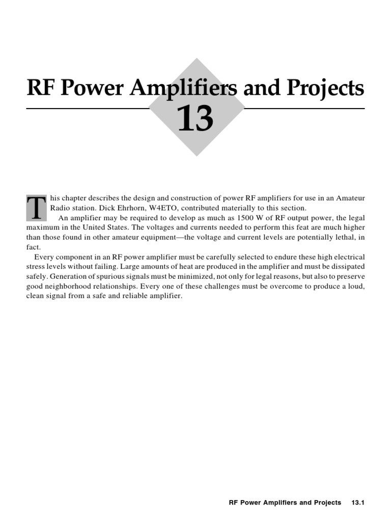 RF Power Amplifier Design Guide | PDF | Amplifier | Inductor