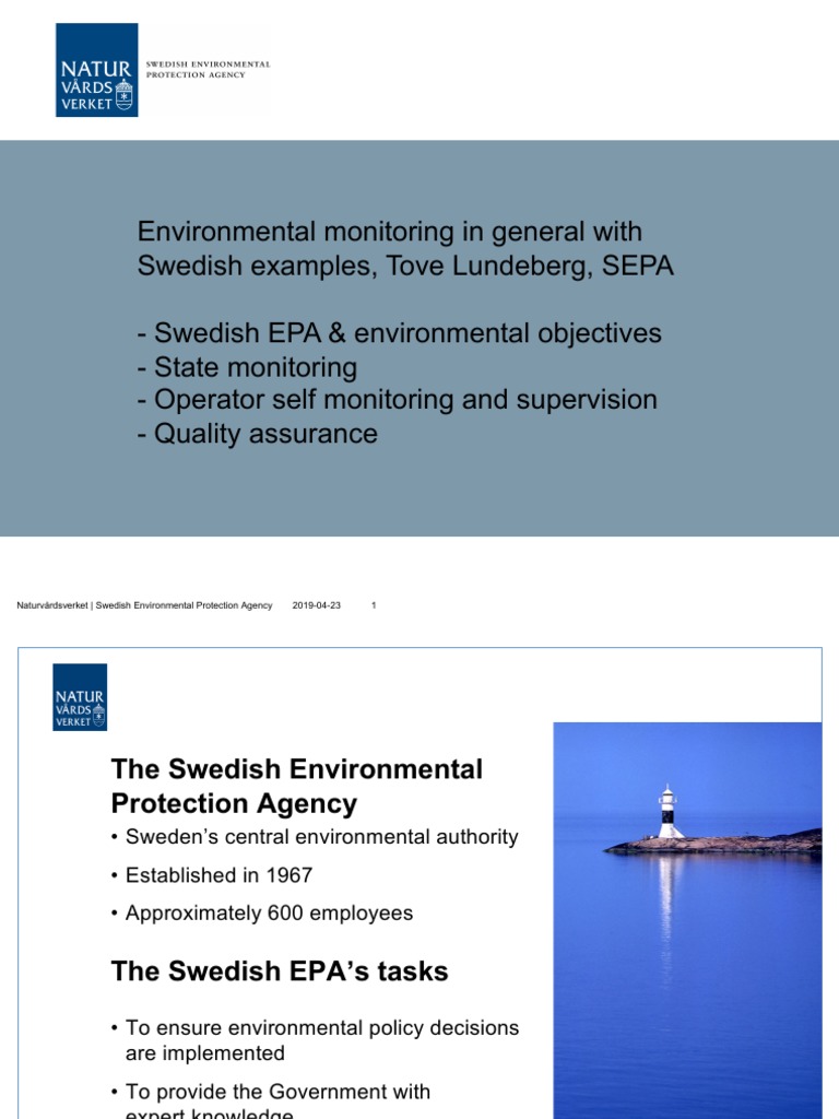 Environmental Monitoring in General With Swedish Examples | PDF ...