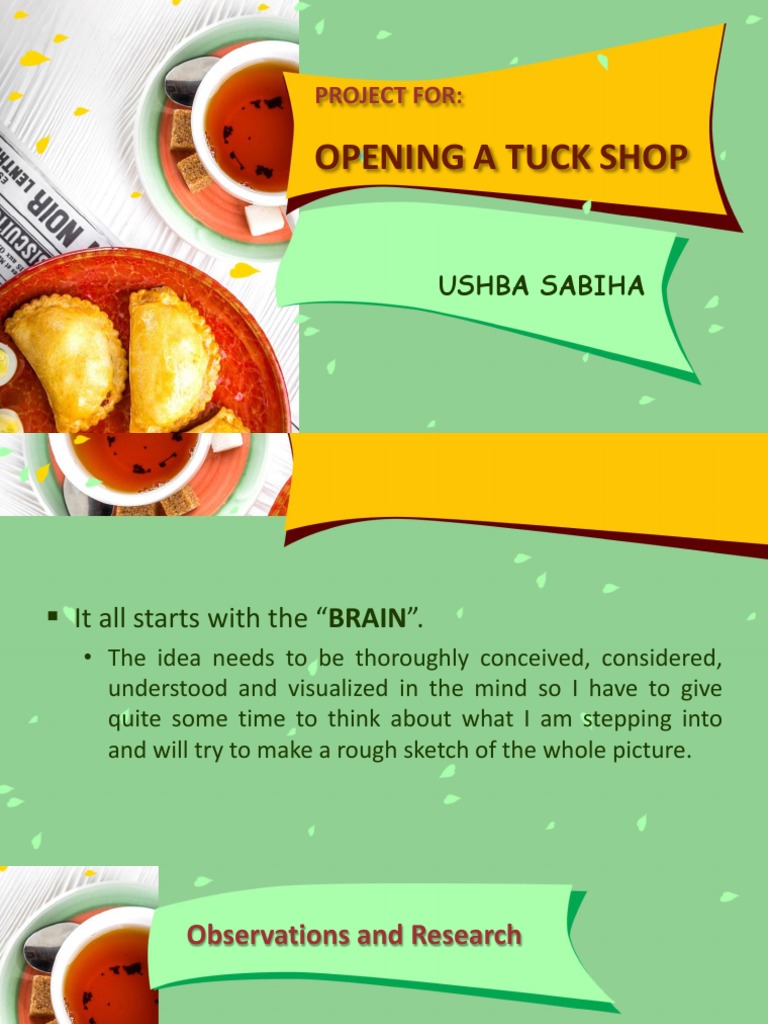 Opening A Tuck Shop: Project For | PDF