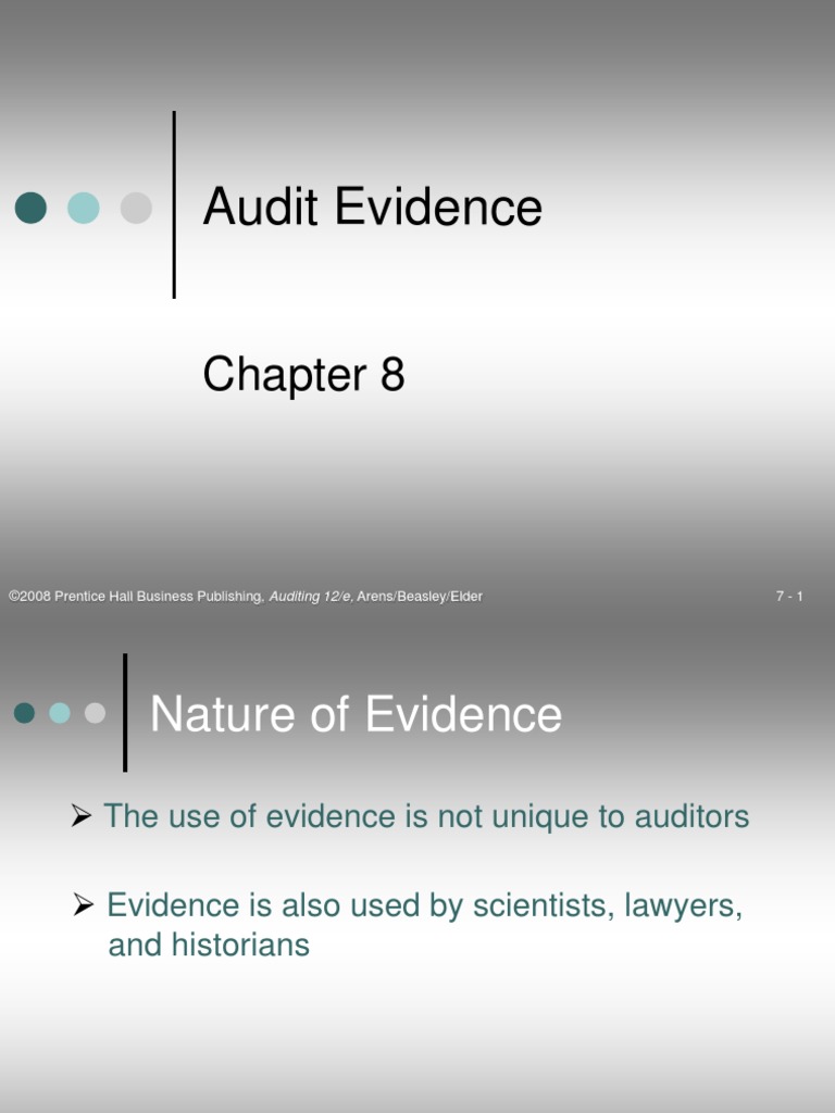 Audit Evidence: ©2008 Prentice Hall Business Publishing, Auditing 12/e ...