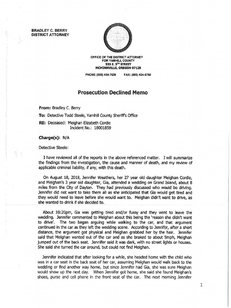 Prosecution Declined Memo | PDF