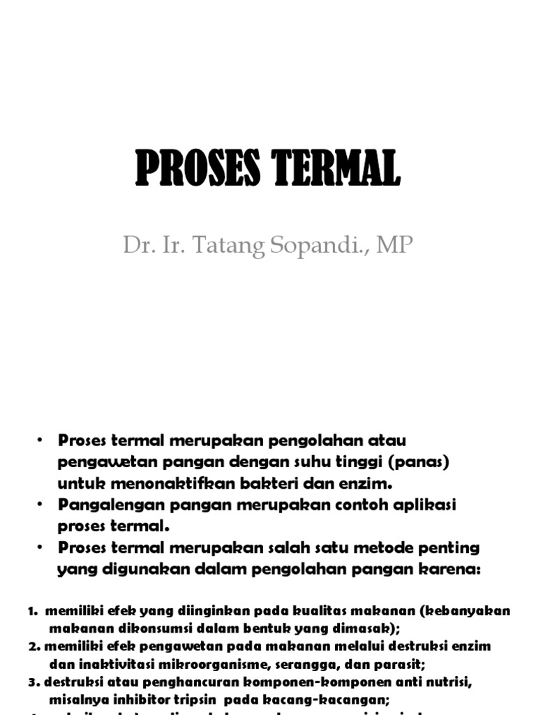 Proses Termal | PDF