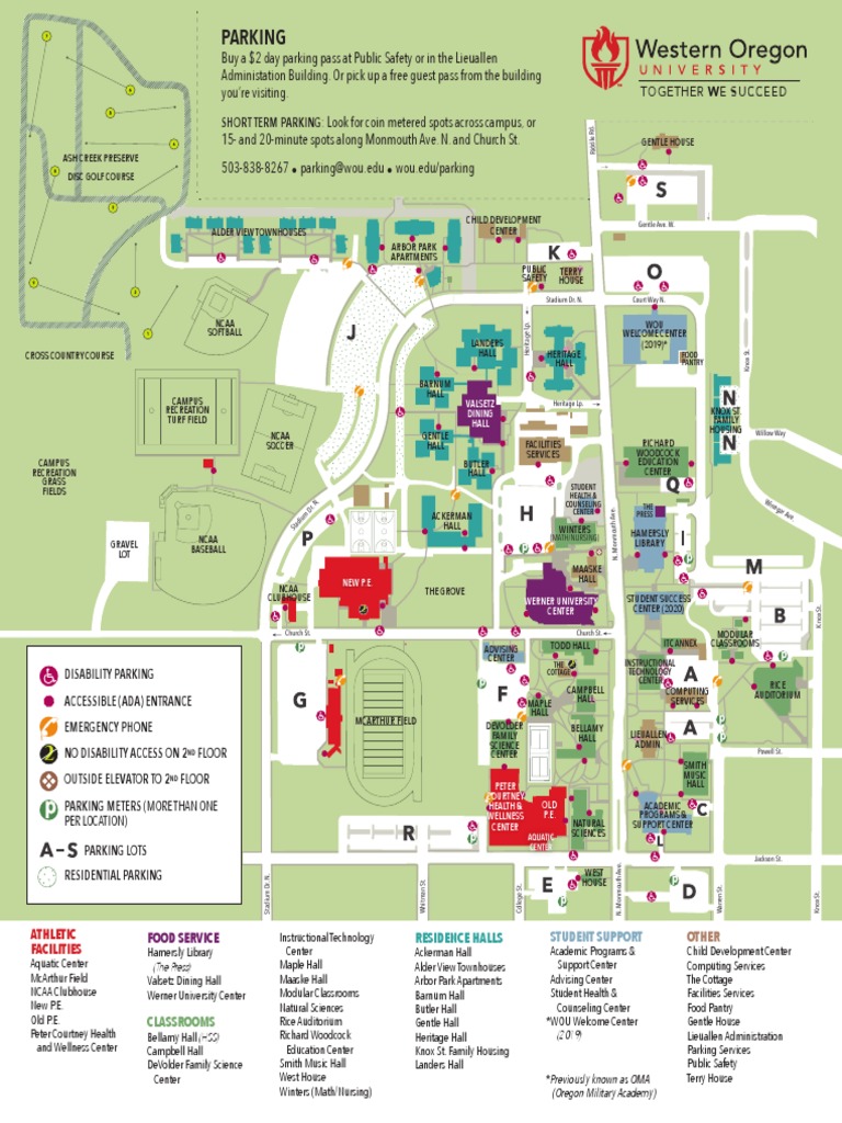 Wou Campus Map 2019 Pdf Sports