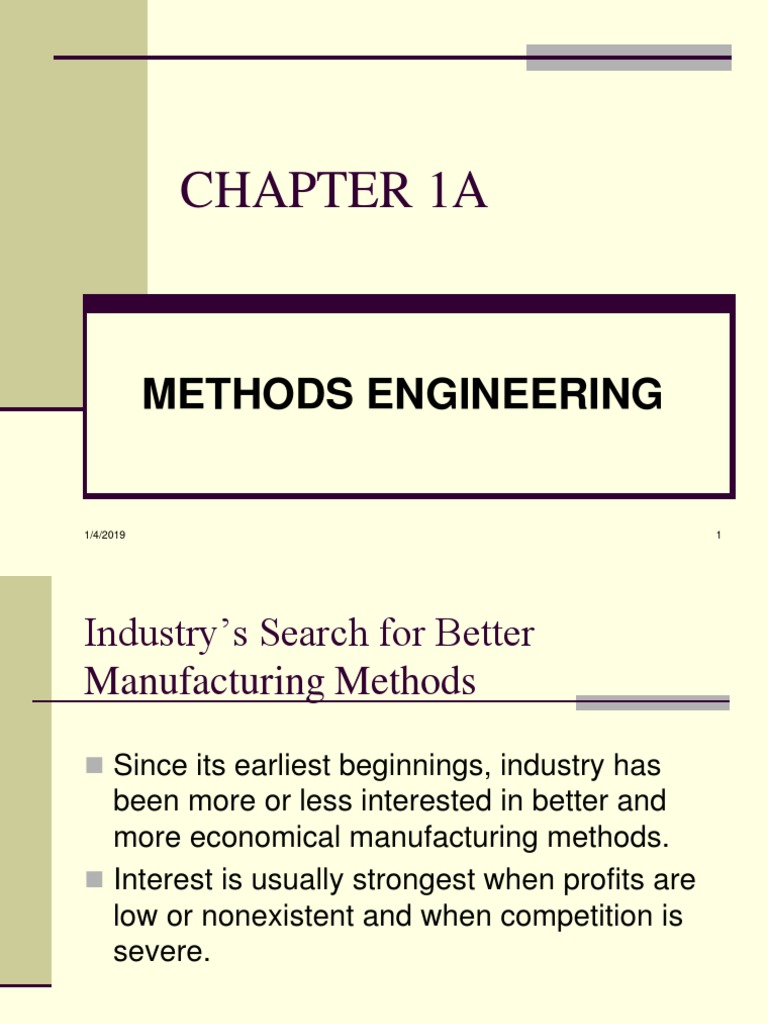 1A Basics of Methods Engineering | PDF | Economies | Business