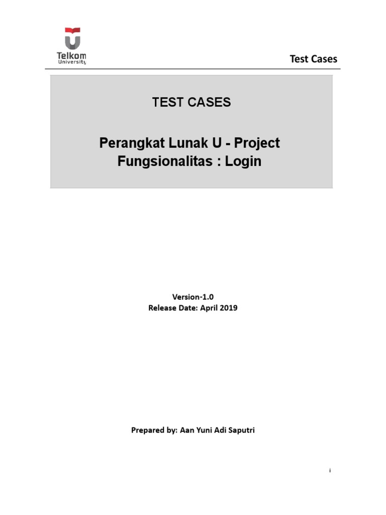 Contoh Test Case Login U-Project | PDF
