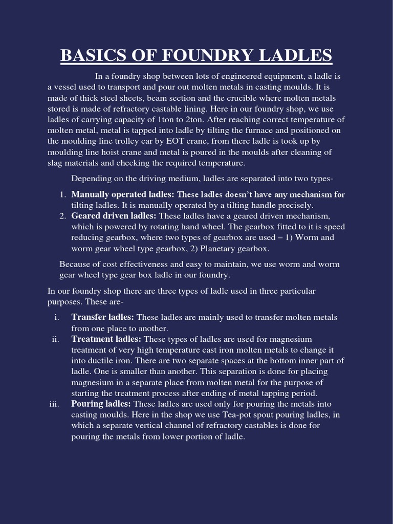 Basics of Foundry Ladles | PDF | Foundry | Building Engineering
