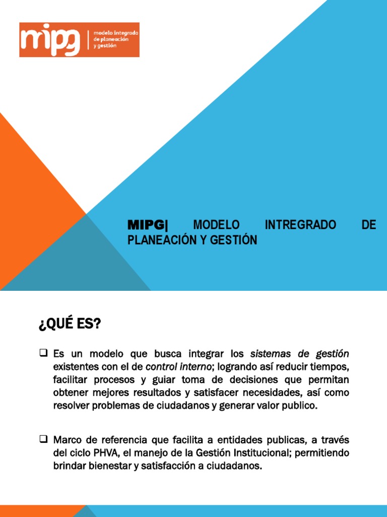 Mipg| Modelo Intregrado DE Planeación Y Gestión | Conocimiento ...