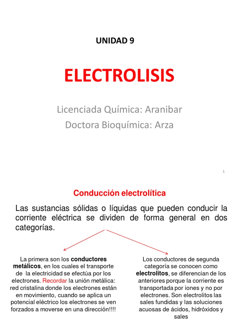 Electrolisis | PDF | Electrólito | Redox